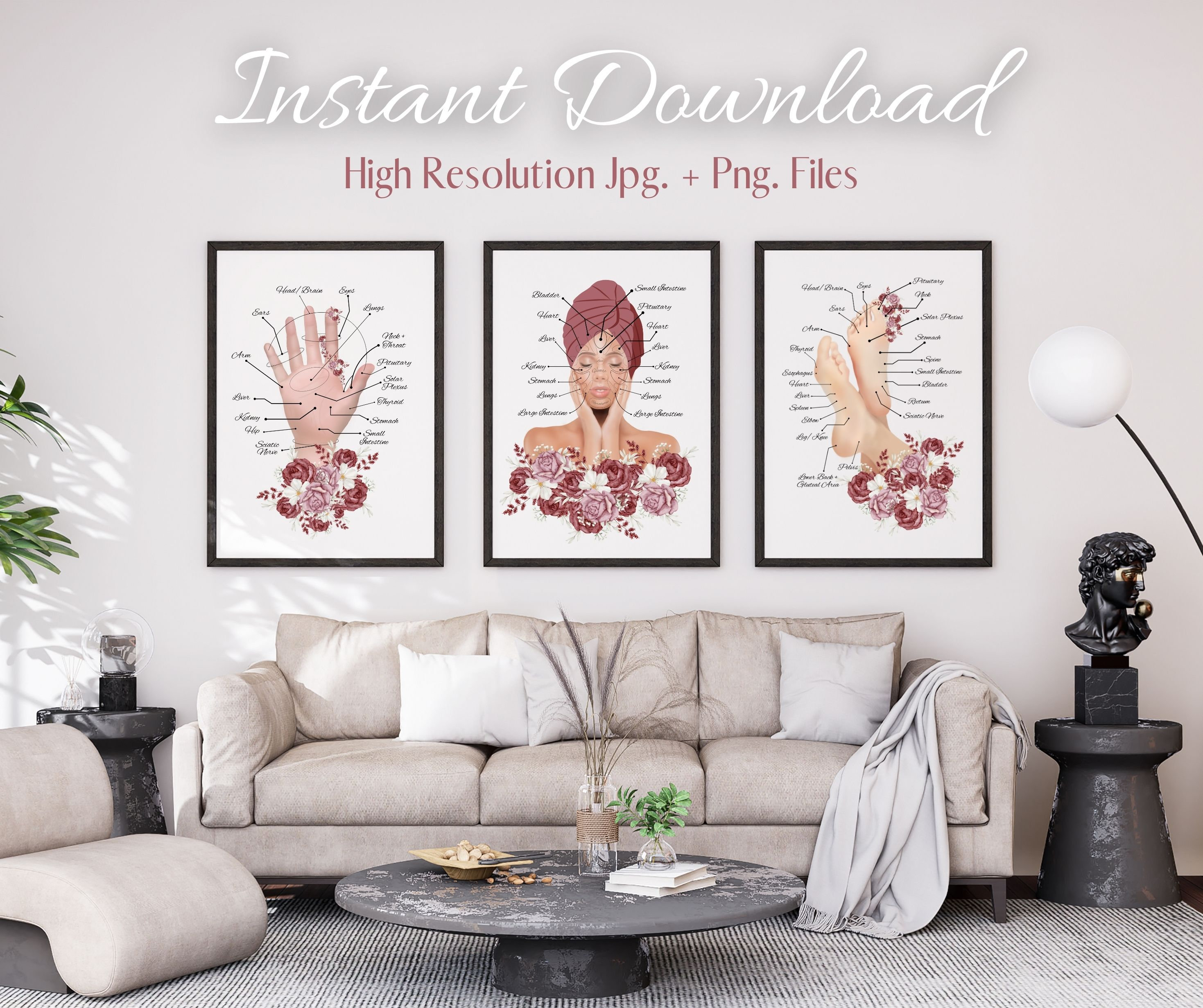 Reflexology Chart, Hand Reflexology, Reflexologist Gift, Reflexology ...