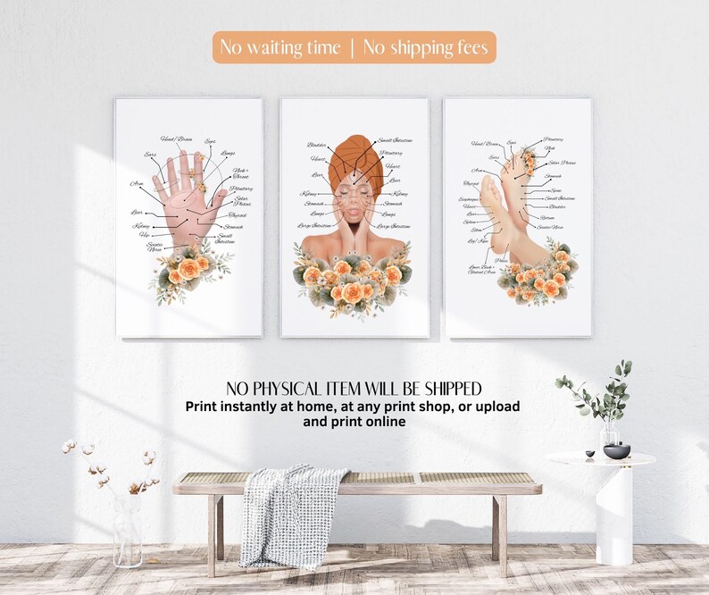 Foot Reflexology Chart, Massage Therapist Decor, Chinese Foot Map ...