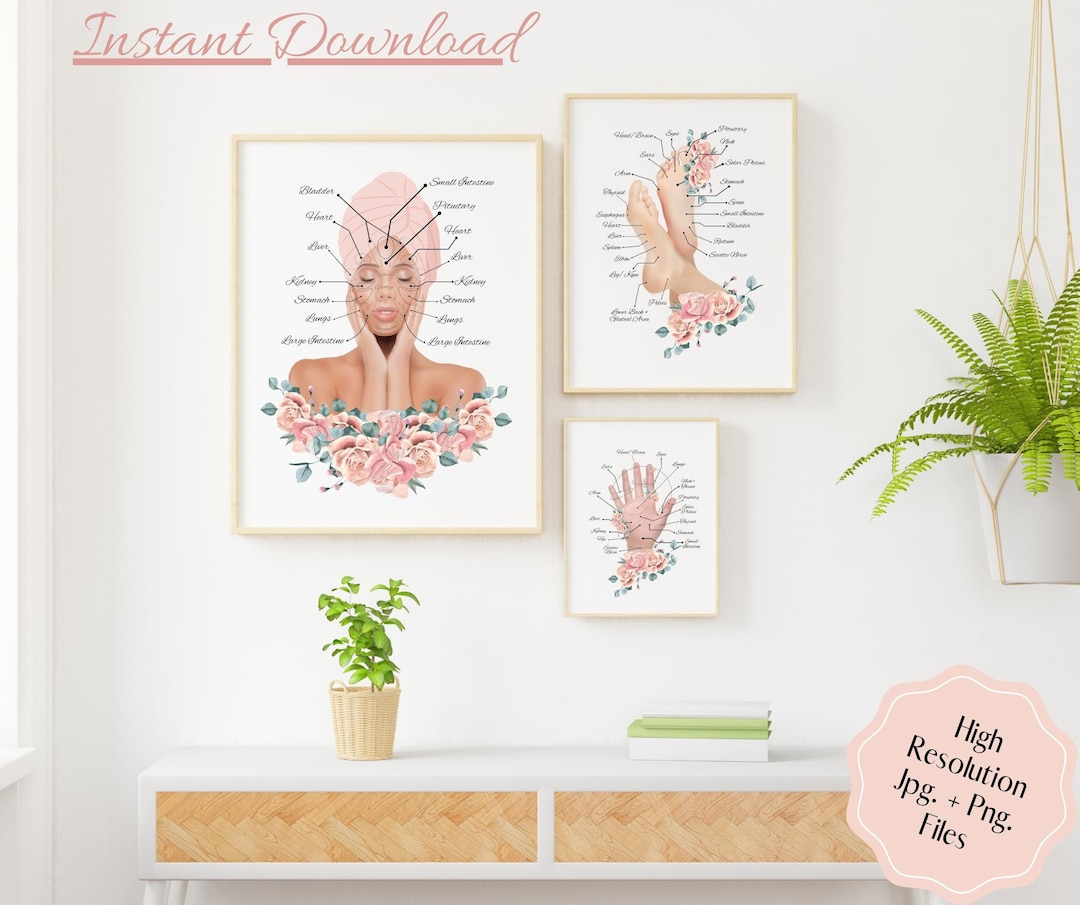 Reflexology Charts Reflexology Prints Acupuncture Art Massage