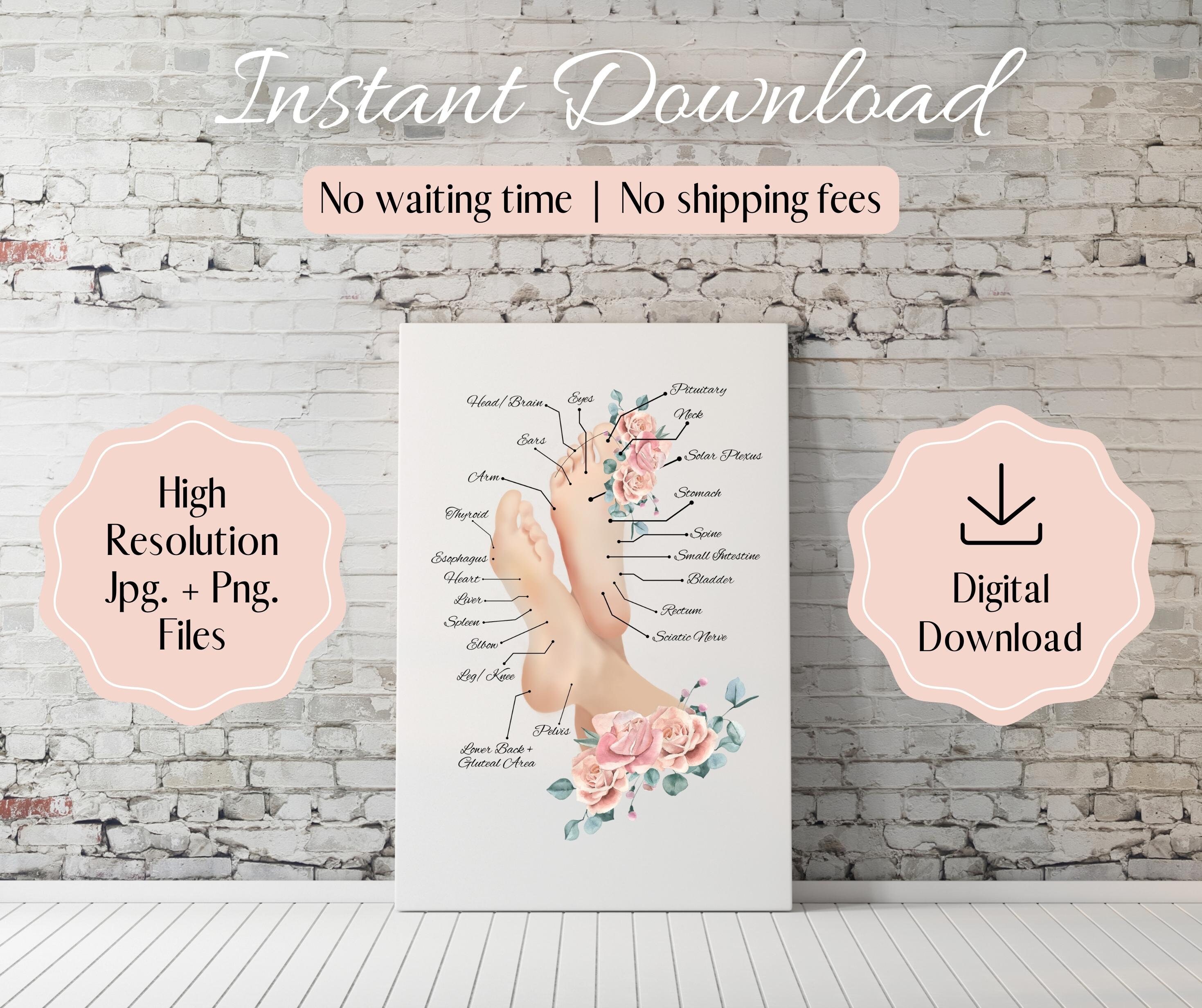 Reflexology Chart, Foot Reflexology, Reflexologist Gift, Reflexology ...