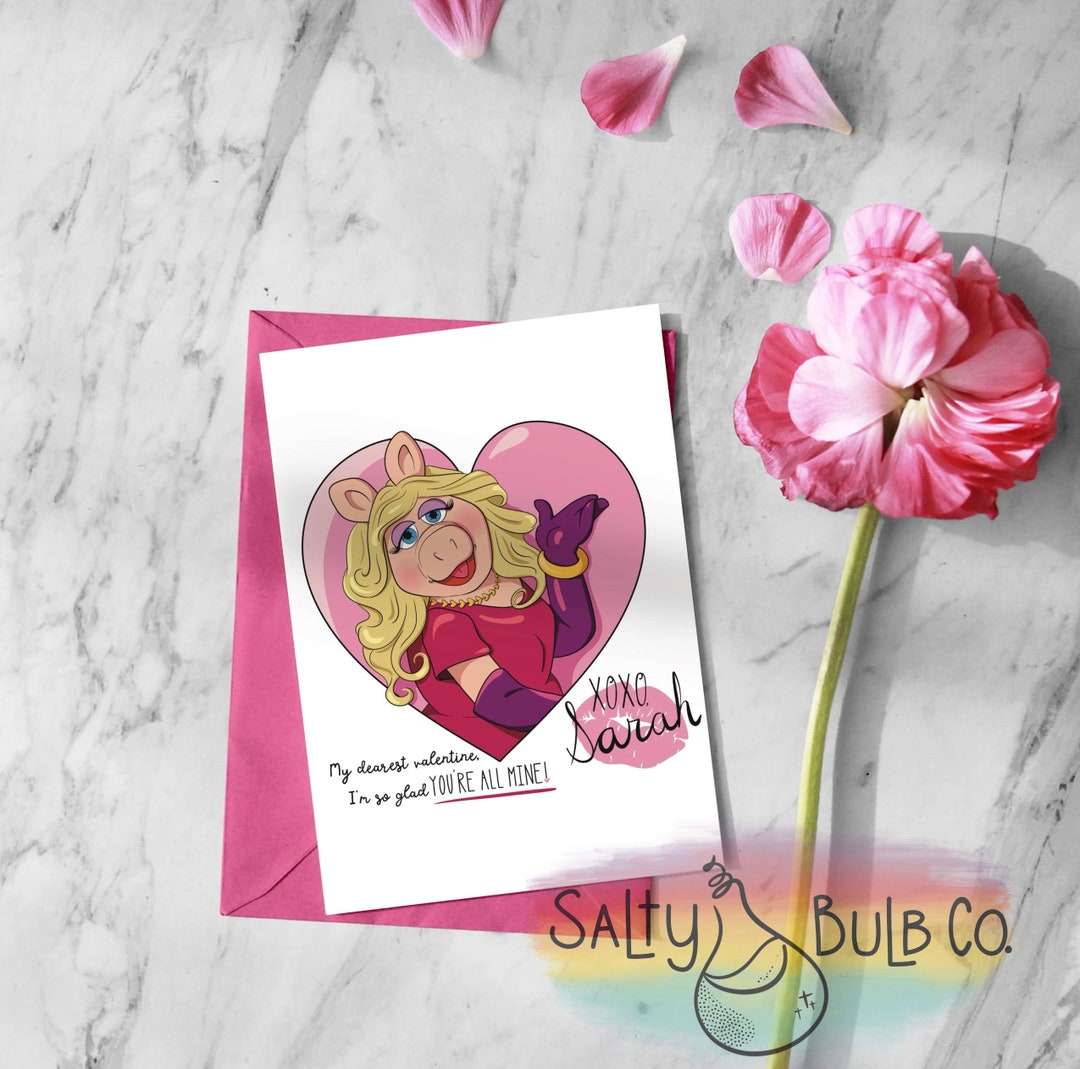 Piggy Love Printable Valentine - Etsy
