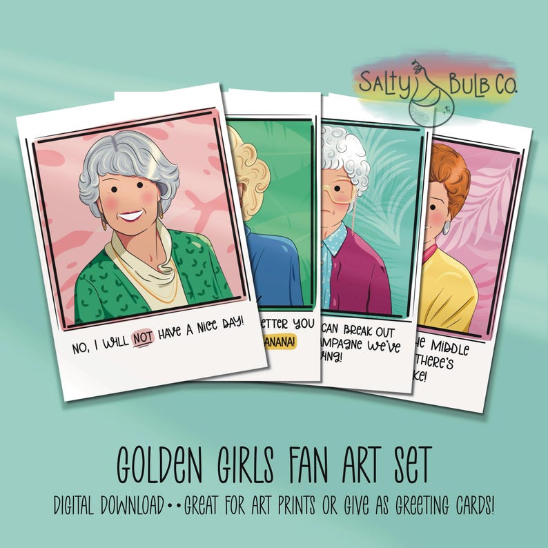 Golden Girls Fan Art Greeting Card Set - Etsy