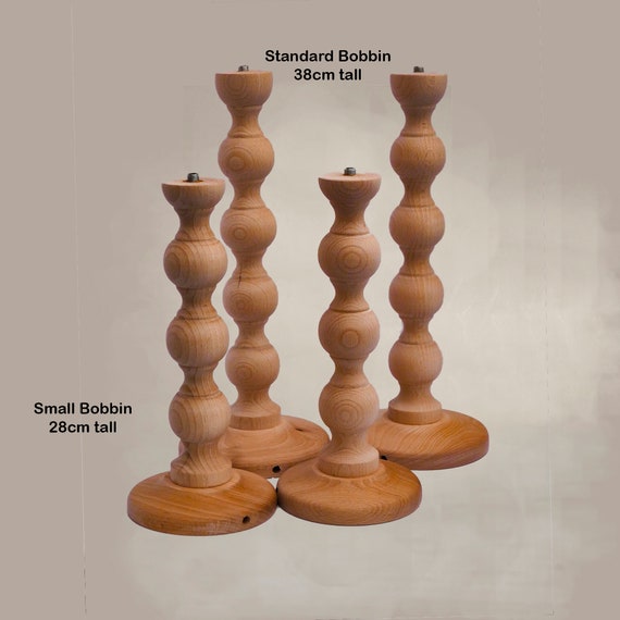 Small Beech Bobbin Lamp 28cm Tall 33cm When Wired Ready to - Etsy UK