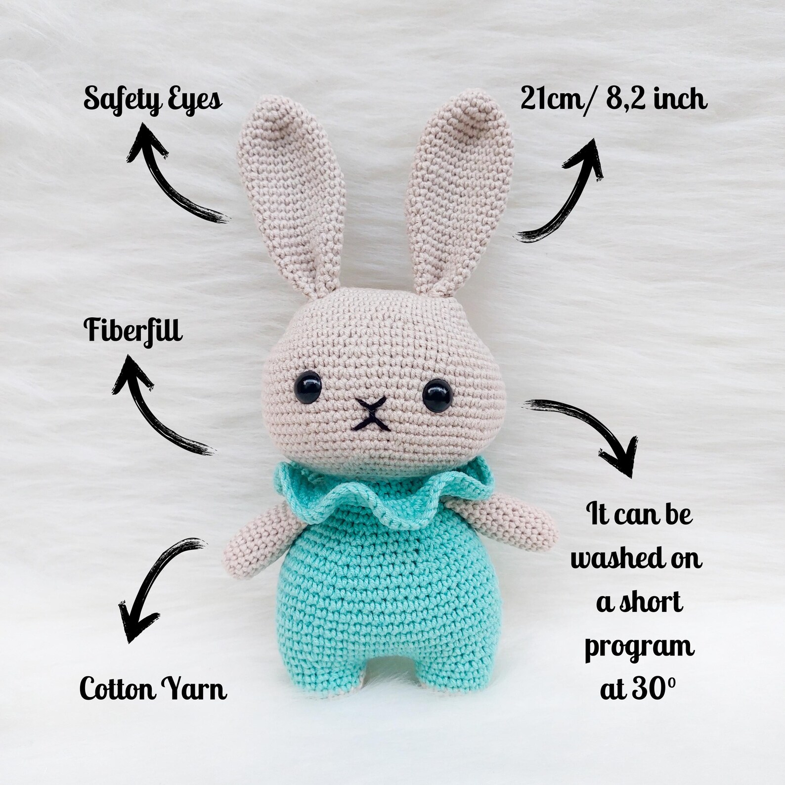 Amigurumi Bunny, Knitted Baby Rabbit, Amigurumi Gift for Children ...