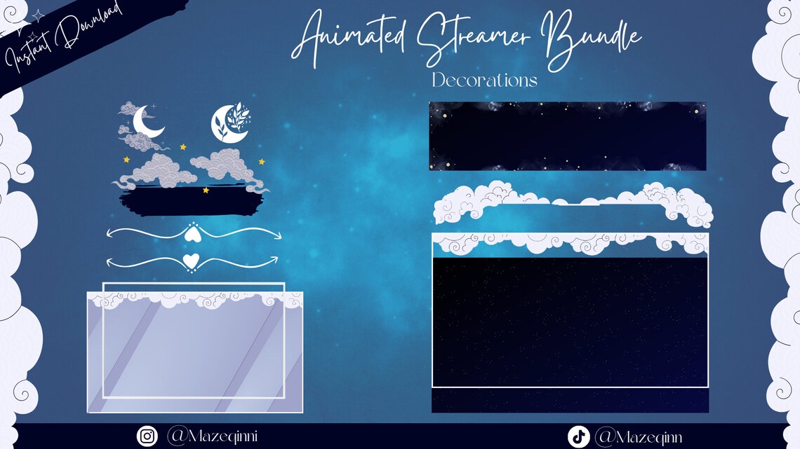 Animated Twitch Overlay starry Night Bundle - Etsy