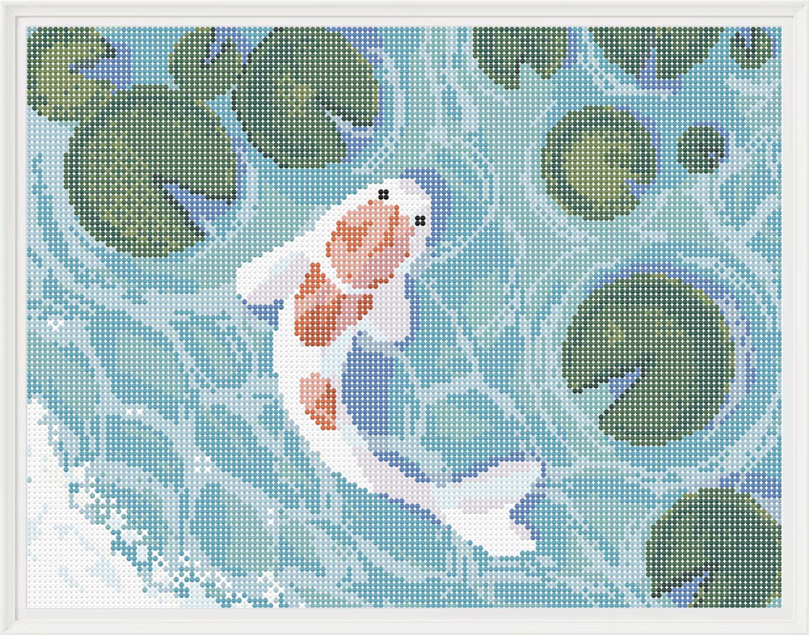 Pond Life - Pixel Art - Koi Fish - Cross Stitch Pattern PDF - Etsy