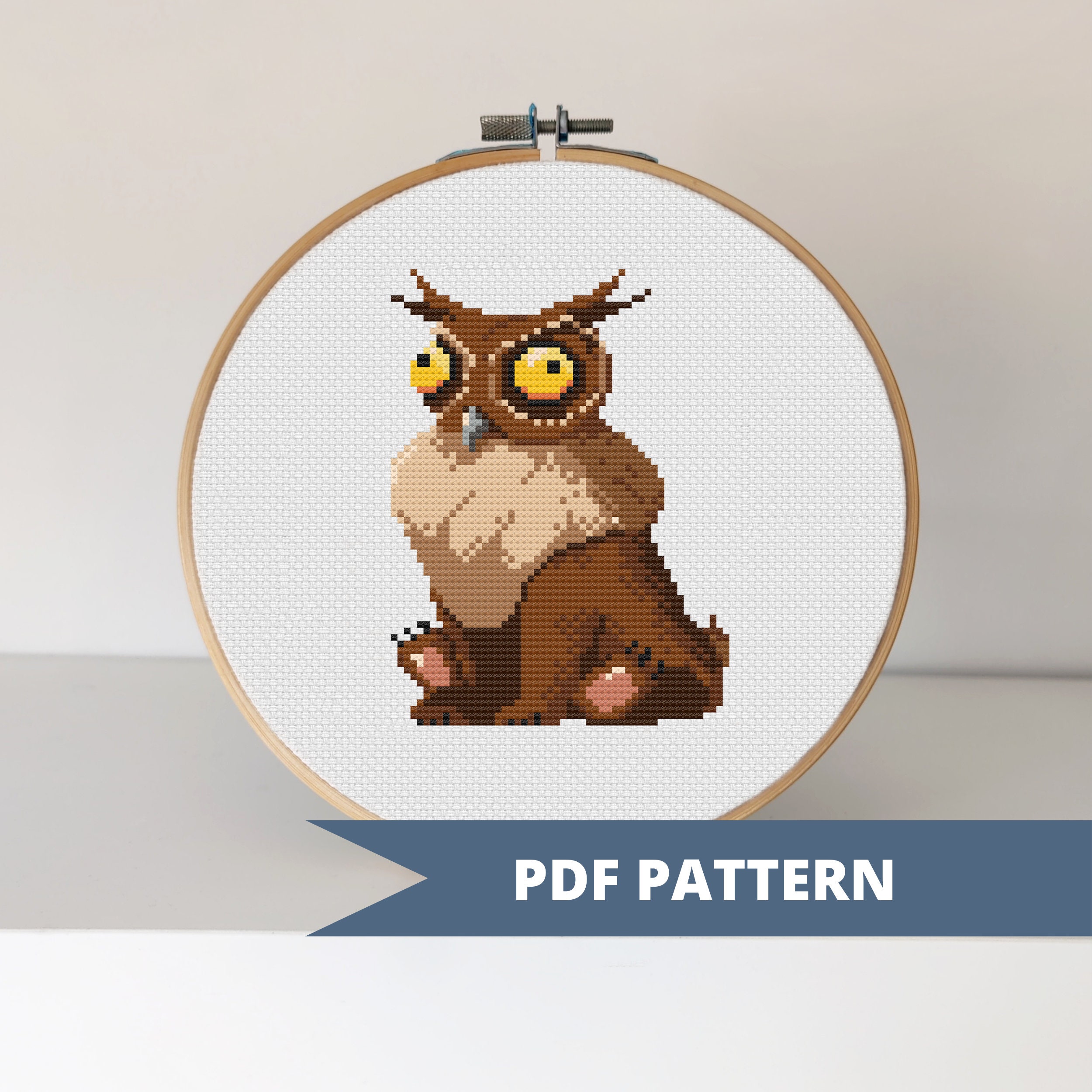 Derpy Owlbear Cross Stitch Pattern PDF Dungeons and Dragons D&D Cute ...