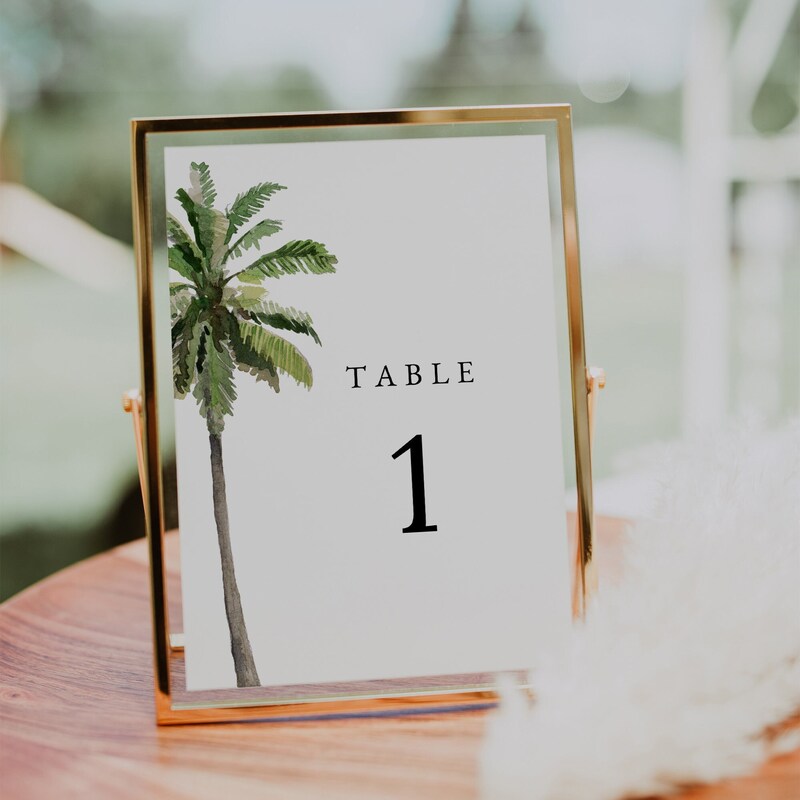 Palm Tree Table Number - Etsy
