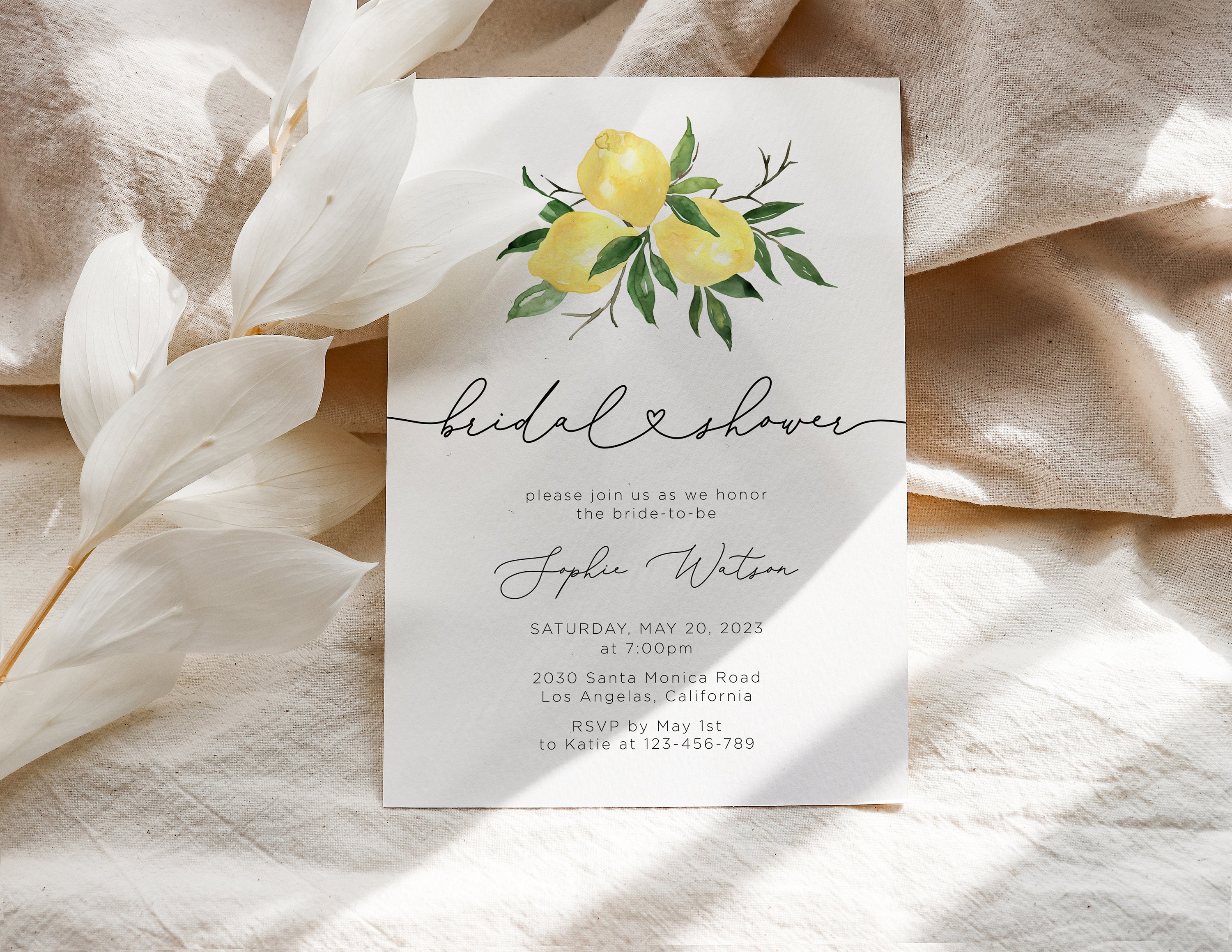 Lemon Bridal Shower Invitation Instant Download Bridal Shower - Etsy