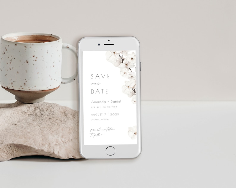 Electronic Save the Date Template Boho Text Message Save the - Etsy