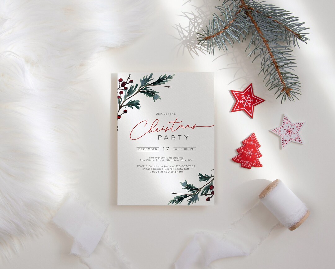 Editable Christmas Party Invitation Editable Invitation Template ...