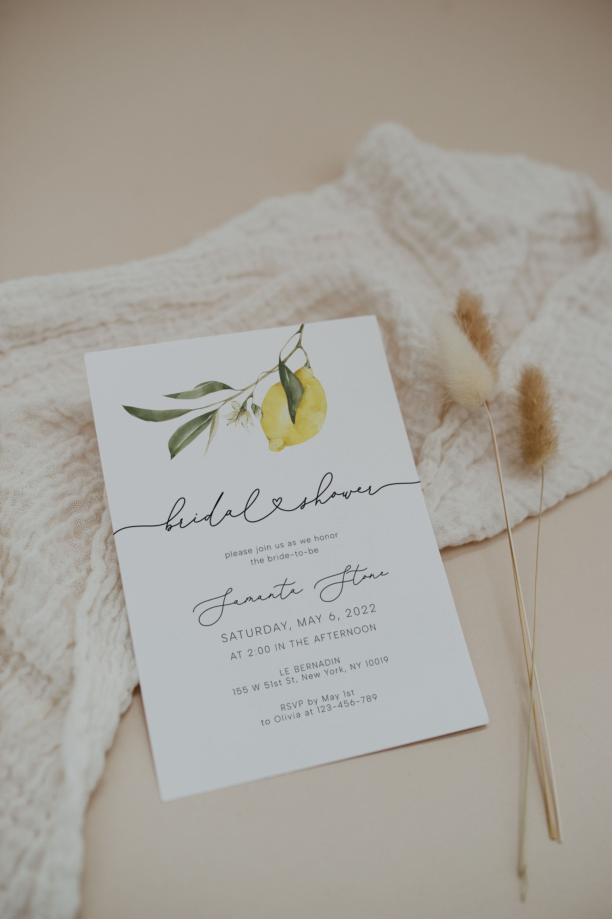 Lemon Bridal Shower Invitation Instant Download Bridal Shower Invites ...