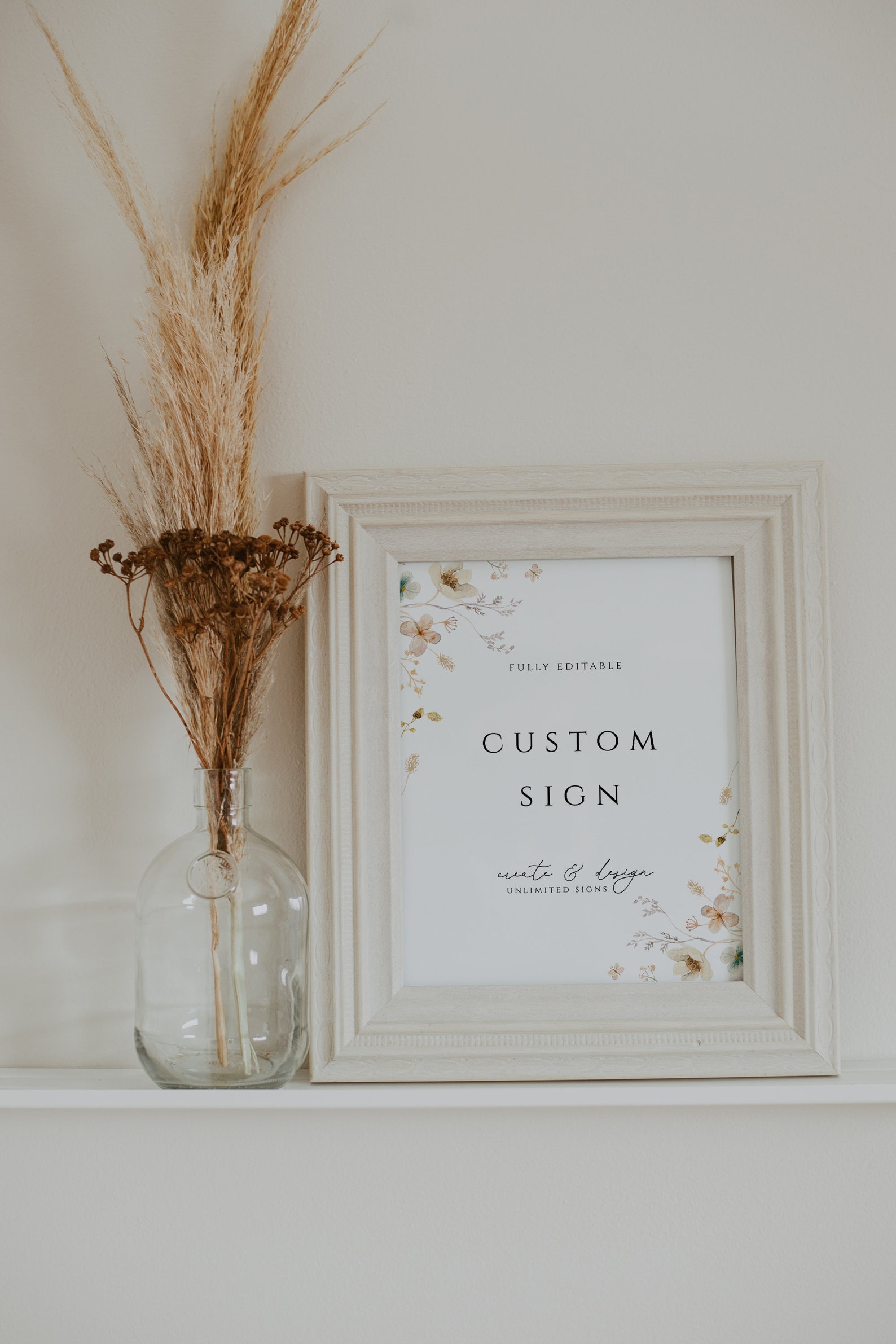 Wildflower Custom Sign Template Editable Wedding Sign Printable Wedding ...