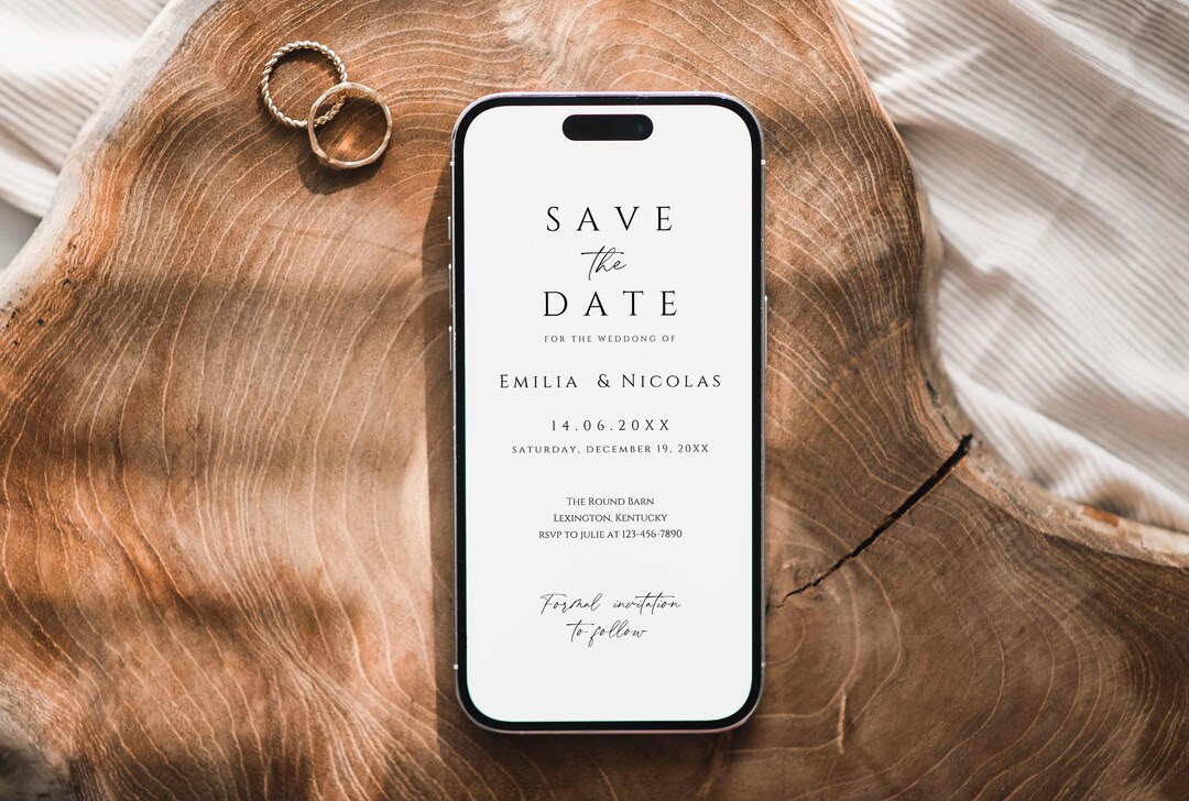 Modern Save the Date Text Invitation, Electronic Save Our Date ...