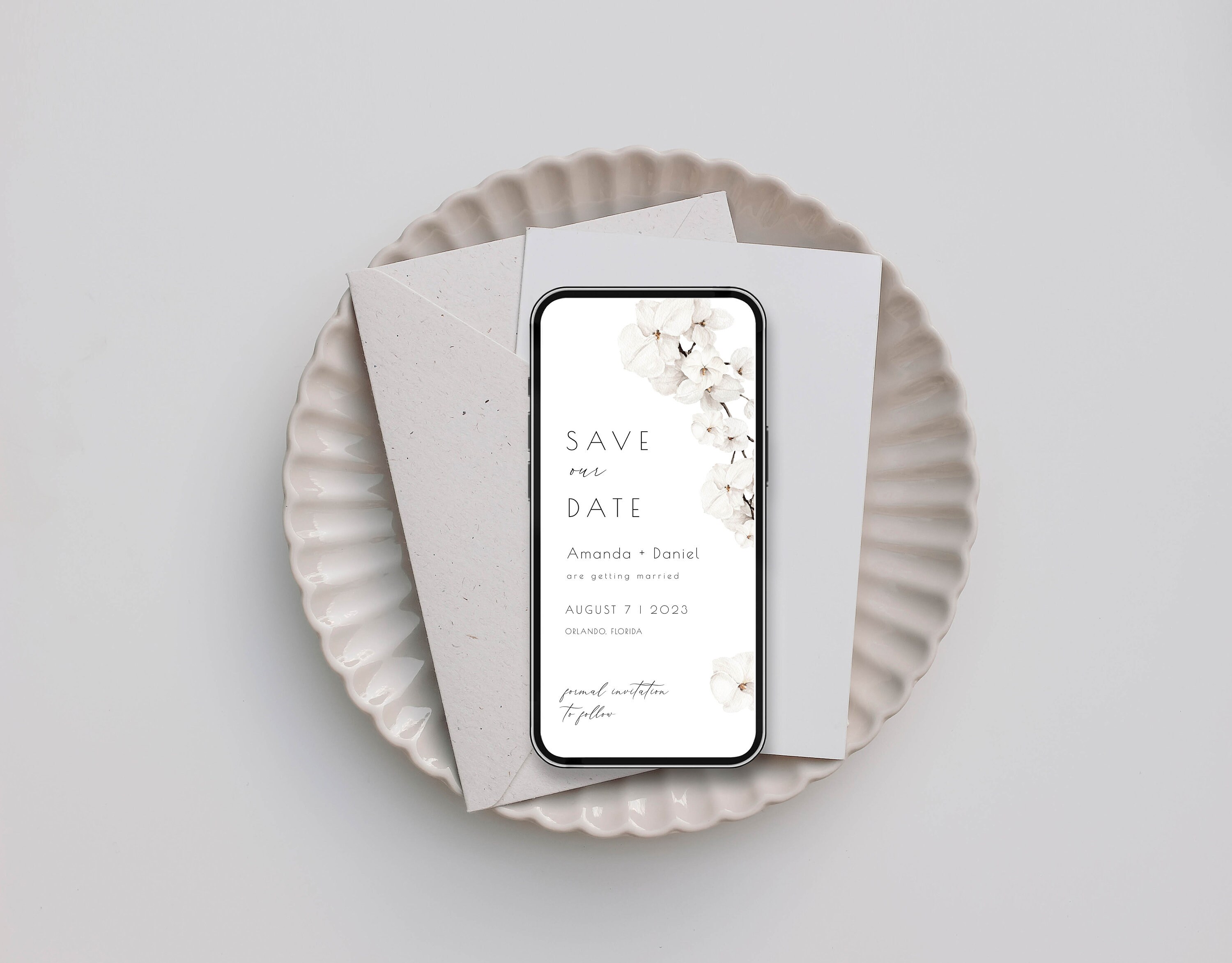 Electronic Save the Date Template Boho Text Message Save the - Etsy