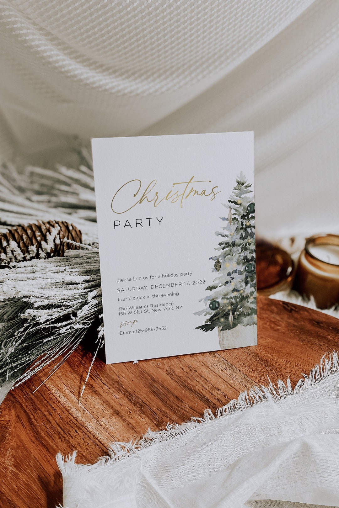 Editable Christmas Invitation Template Christmas Party - Etsy