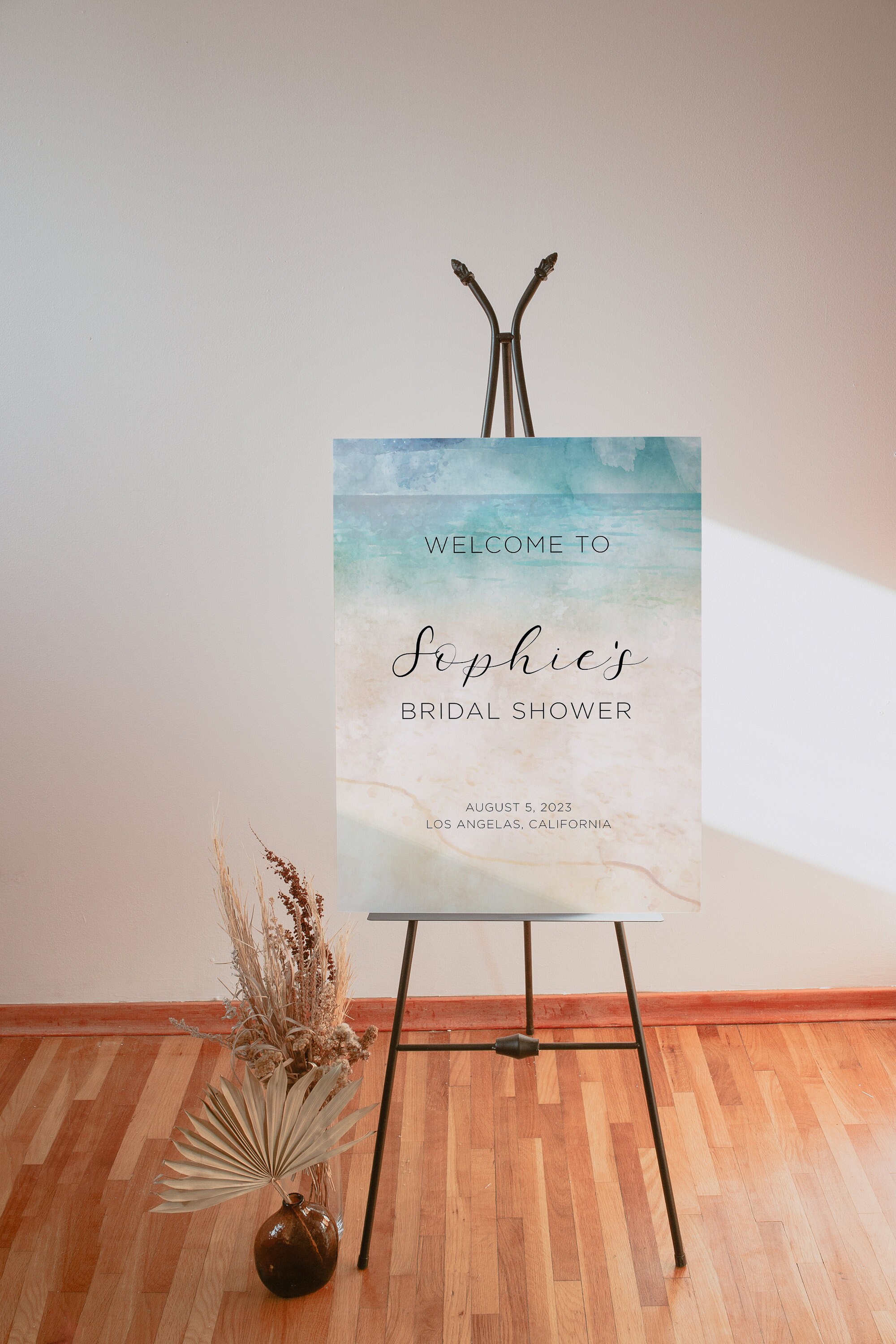 Beach Bridal Shower Welcome Sign Template Ocean Bridal Shower Welcome ...