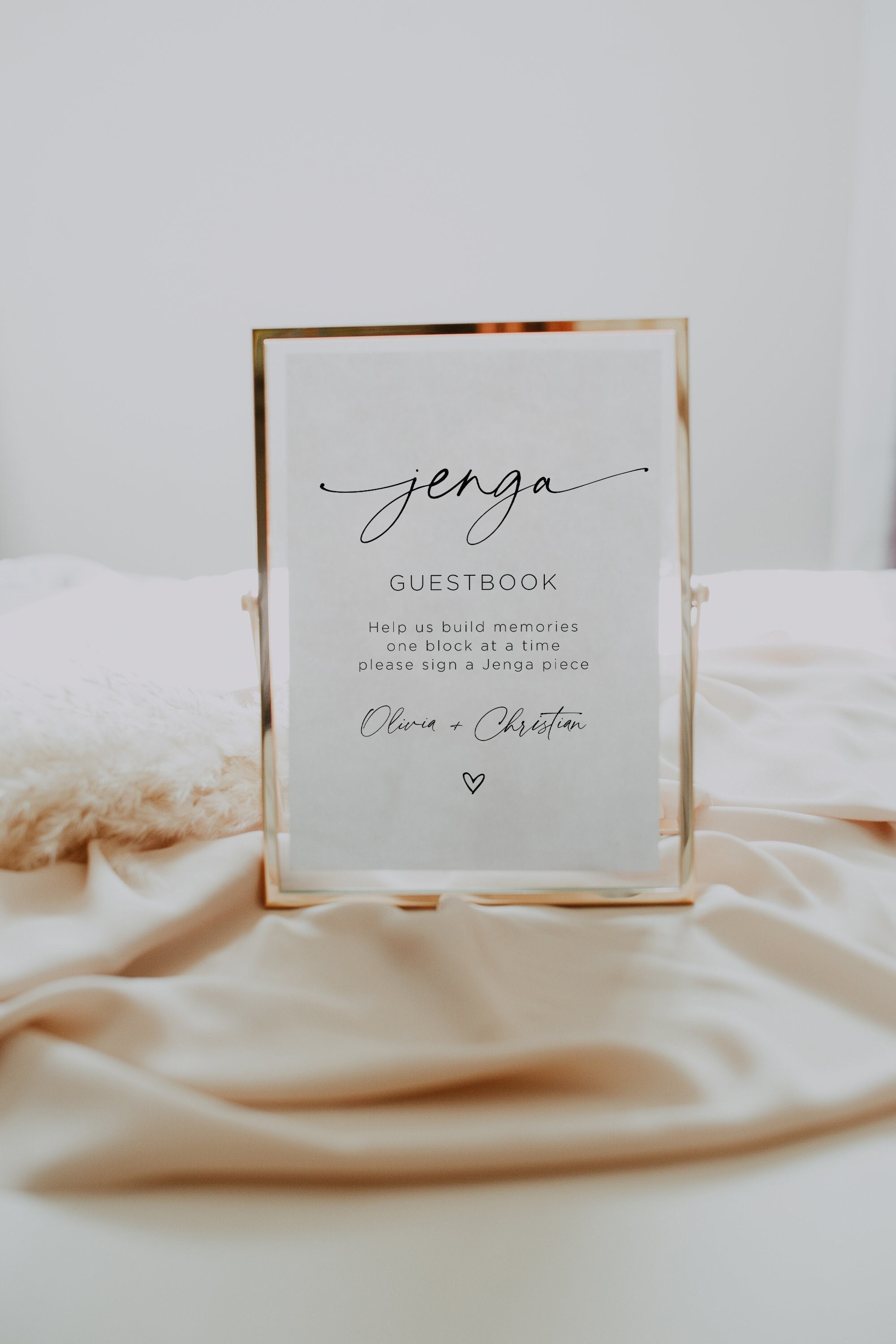 Wedding Jenga Guestbook Sign Printable Jenga Guestbook Template Jenga ...