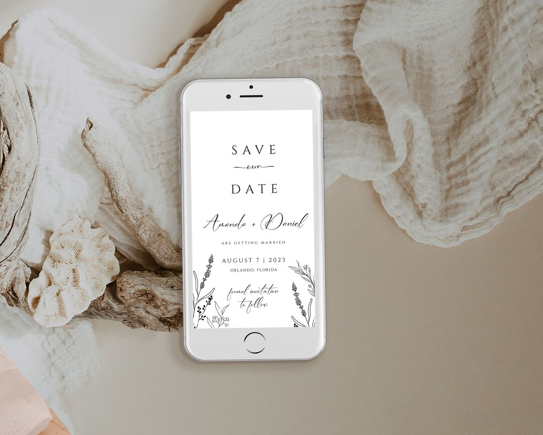 Modern Save the Date Text Invitation, Electronic Save the Date Template ...