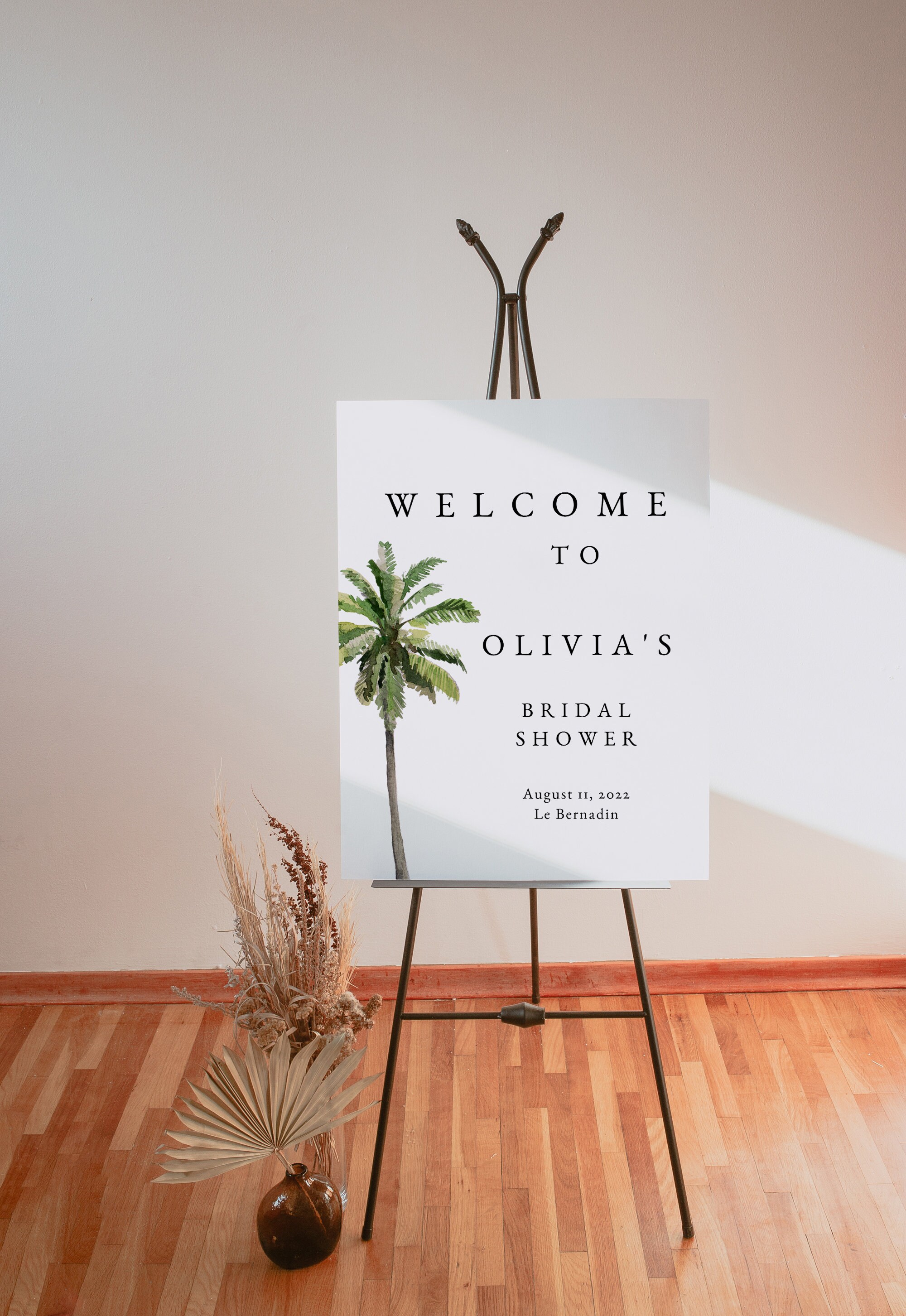 Palm Tree Bridal Shower Welcome Sign Tropical Welcome Sign Beach Bridal ...