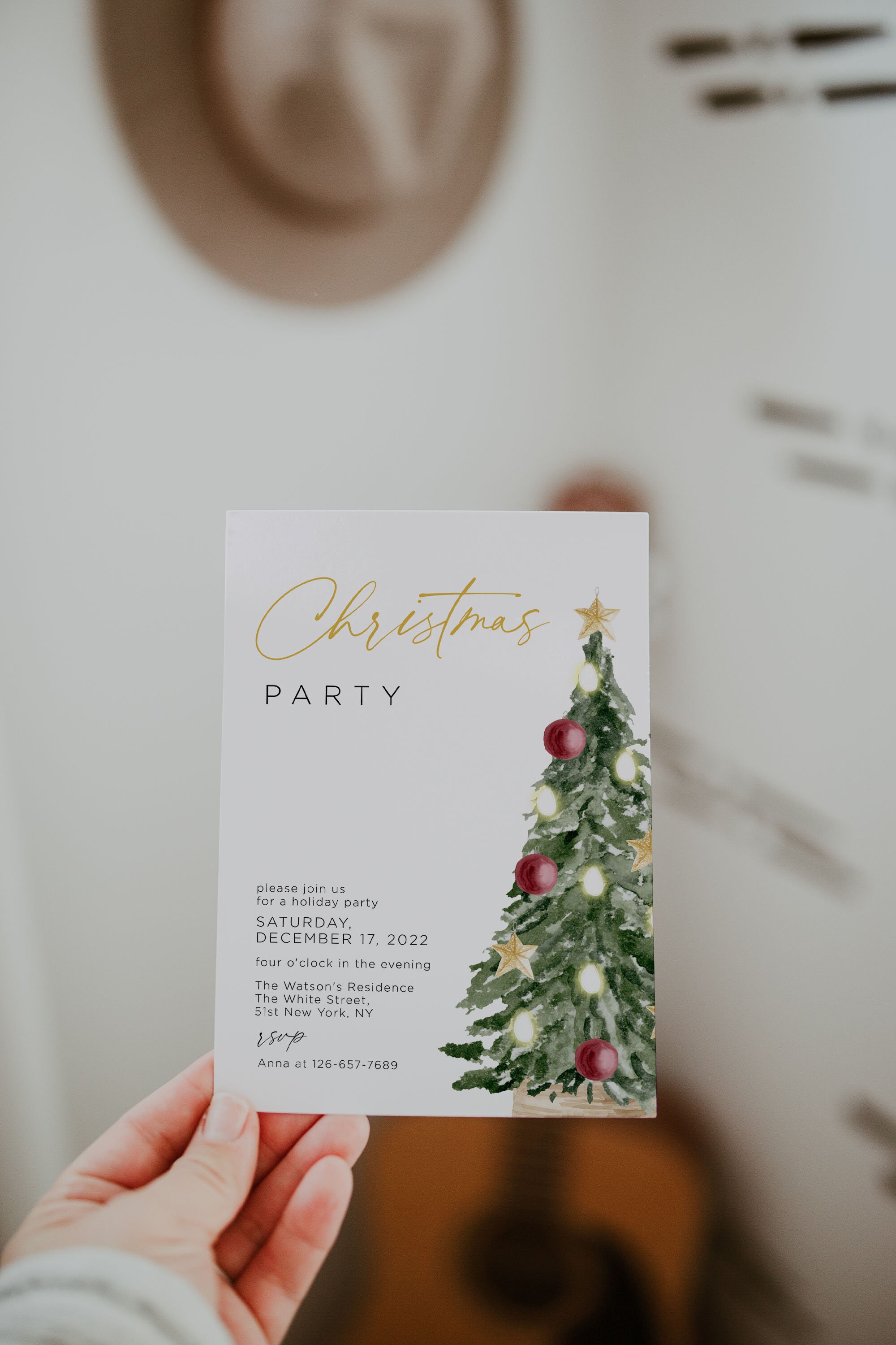 Editable Christmas Invitation Template Christmas Party Invitation ...