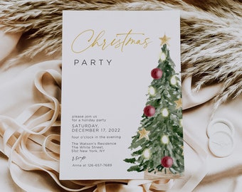 Editable Christmas Party Invitation Template Holiday Party Invite ...