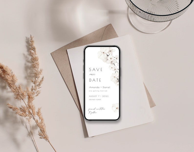 Electronic Save the Date Template Boho Text Message Save the - Etsy