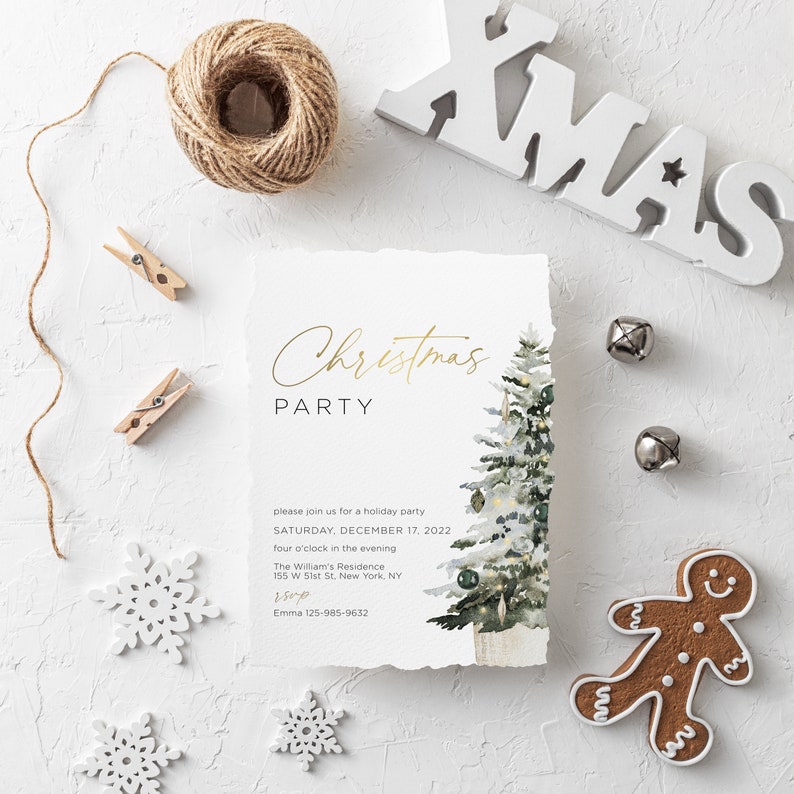 Editable Christmas Invitation Template Christmas Party - Etsy