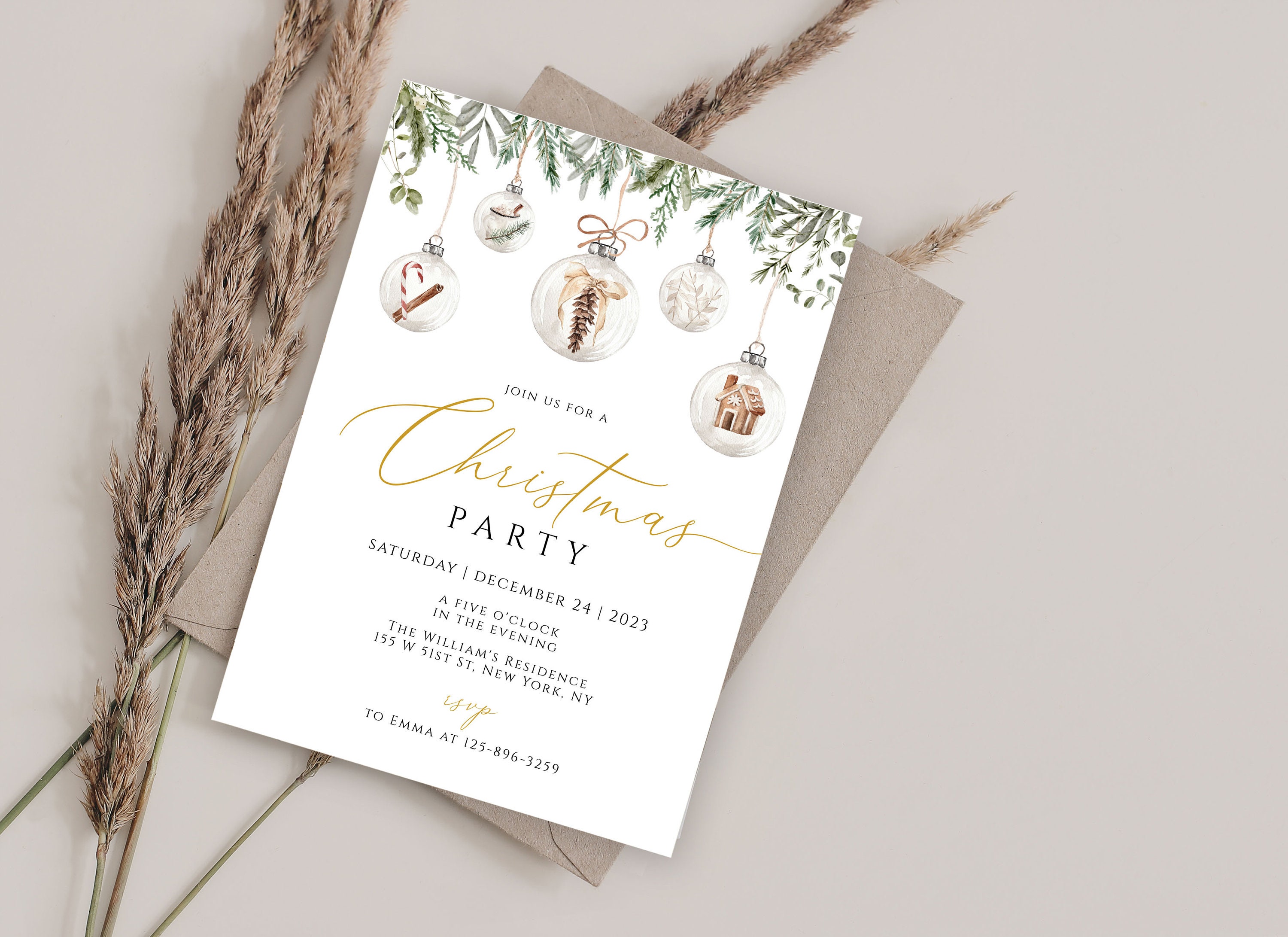 Christmas Party Invitation Printable Christmas Invitation Template ...