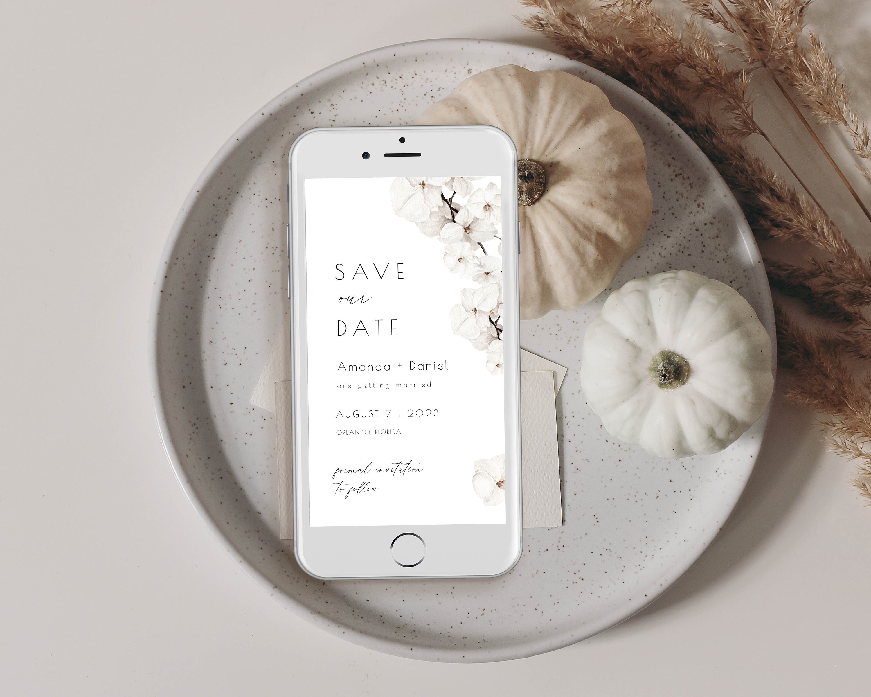 Electronic Save the Date Template Boho Text Message Save the - Etsy