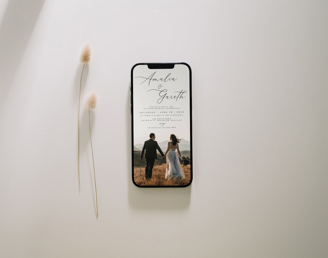 Wedding Electronic Invitation, Wedding Invitation Digital, Photo ...