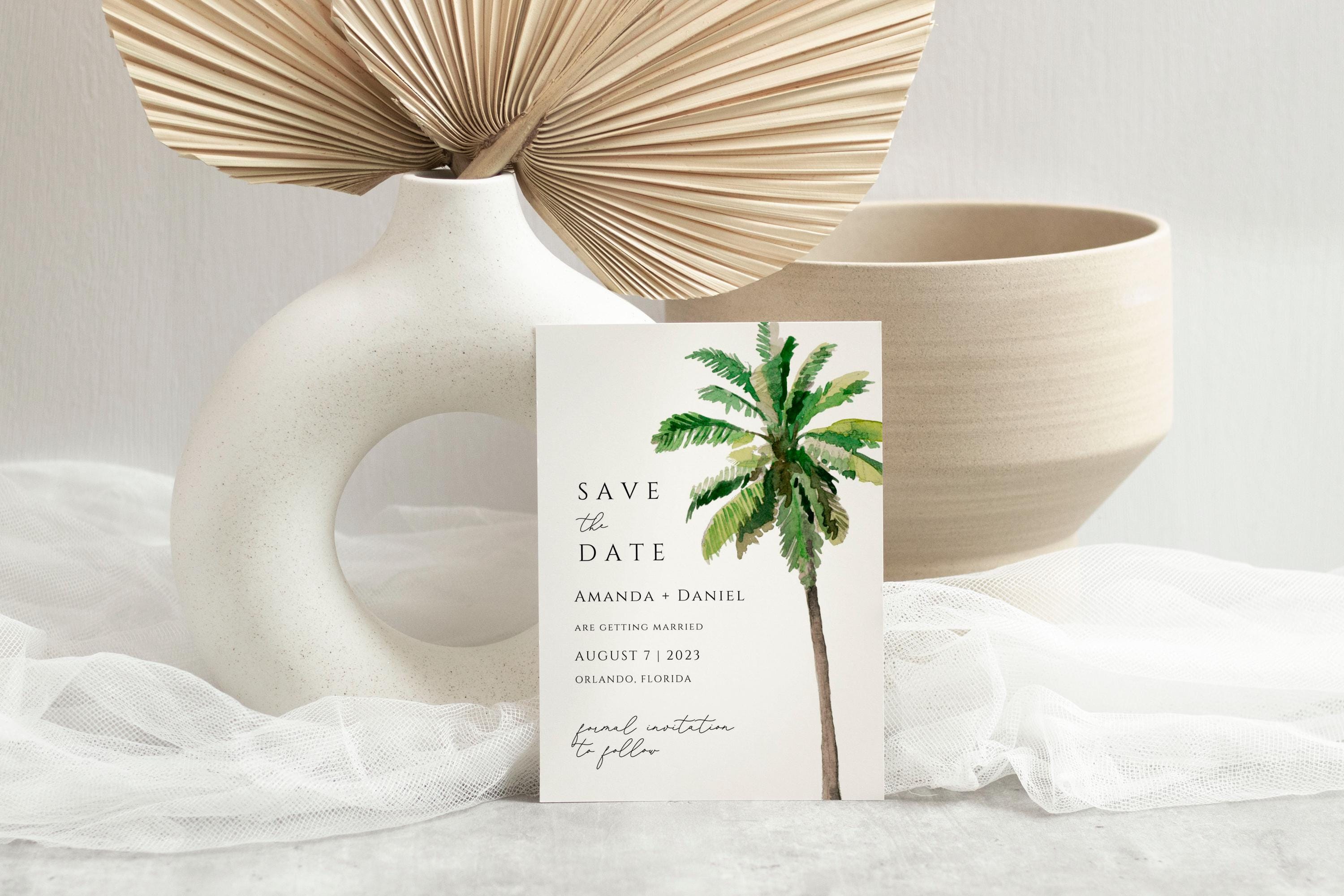 Palm Tree Save the Date Template, Beach Save the Date, Tropical Save ...
