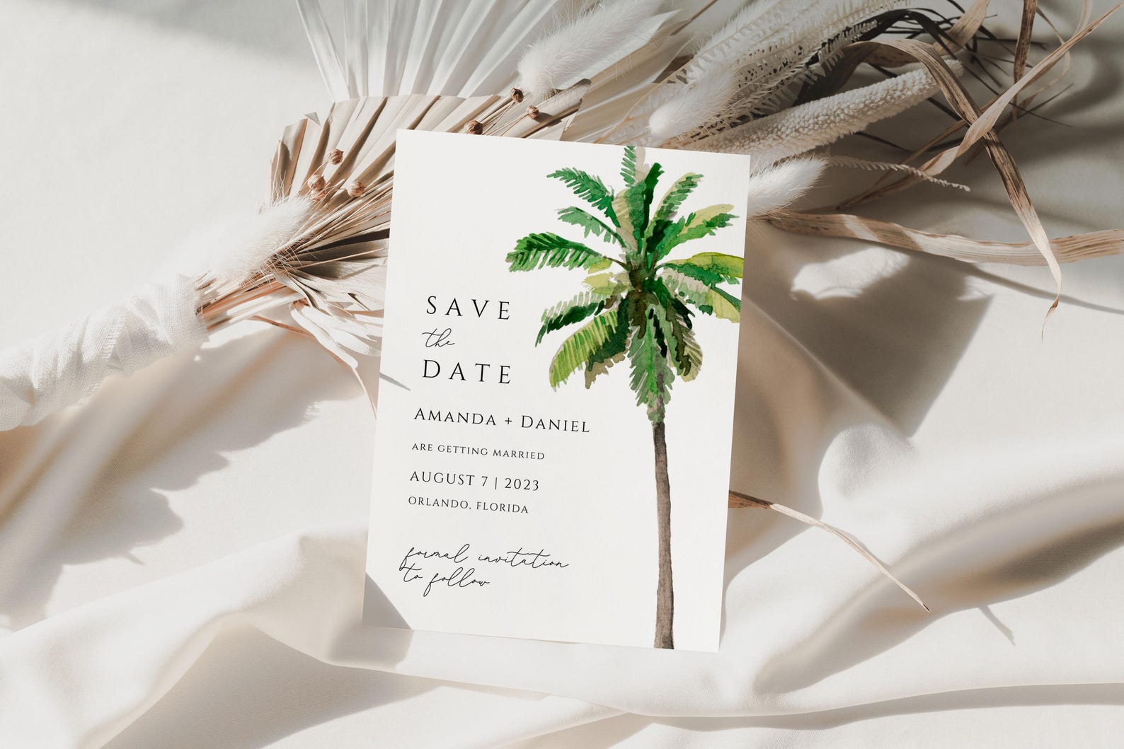 Palm Tree Save the Date Template, Beach Save the Date, Tropical Save ...