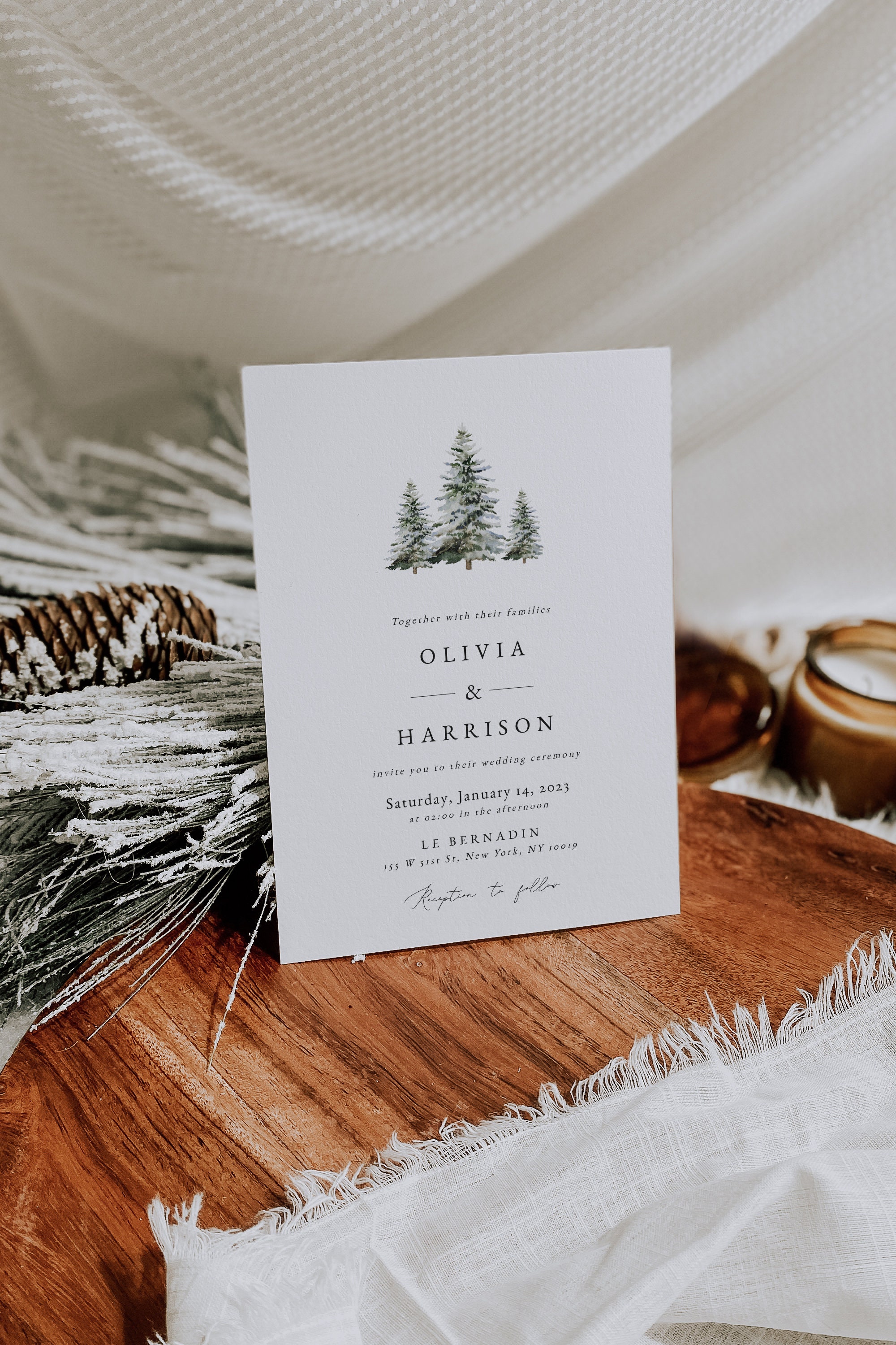Winter Wedding Invitation Suite Christmas Wedding Invitation - Etsy