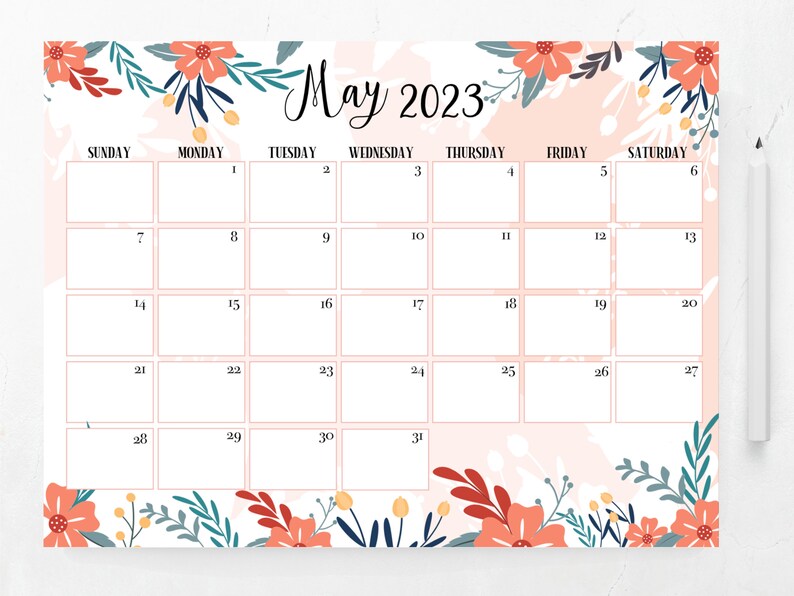 Editable & Printable 2023 Calendar January to December 2023 Fillable ...