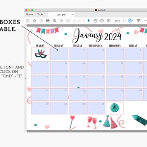 Editable & Printable 2024 Calendar | January to December 2024 ...