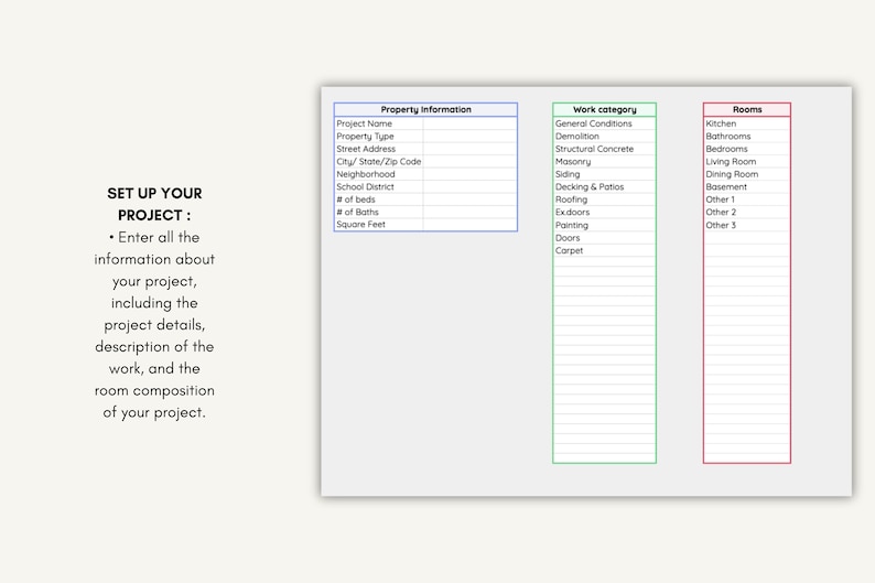 Comprehensive Real Estate House Flipping Rehab Spreadsheet - Calculate ...