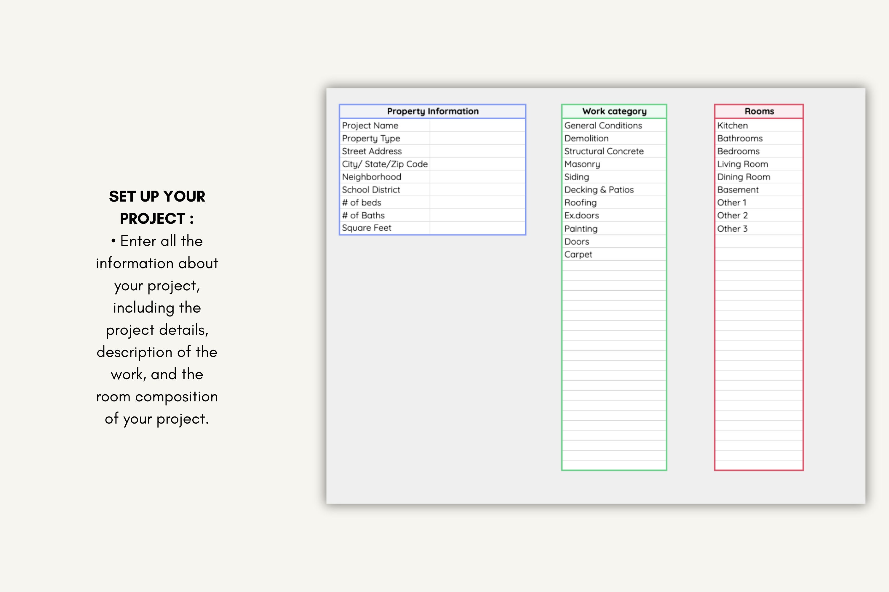 Comprehensive Real Estate House Flipping Rehab Spreadsheet - Calculate ...