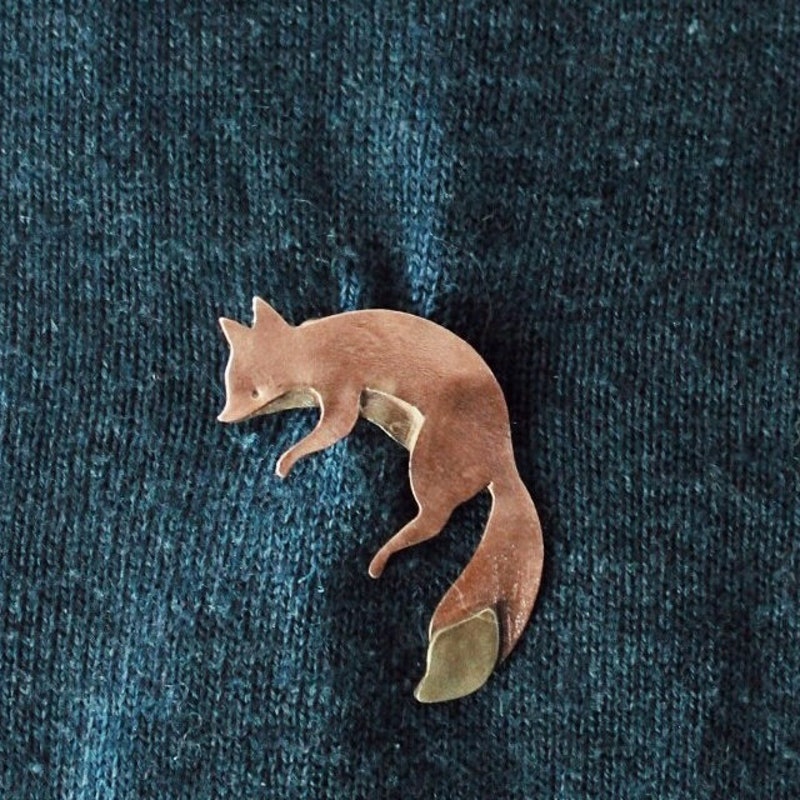 Fox Brooch - Etsy