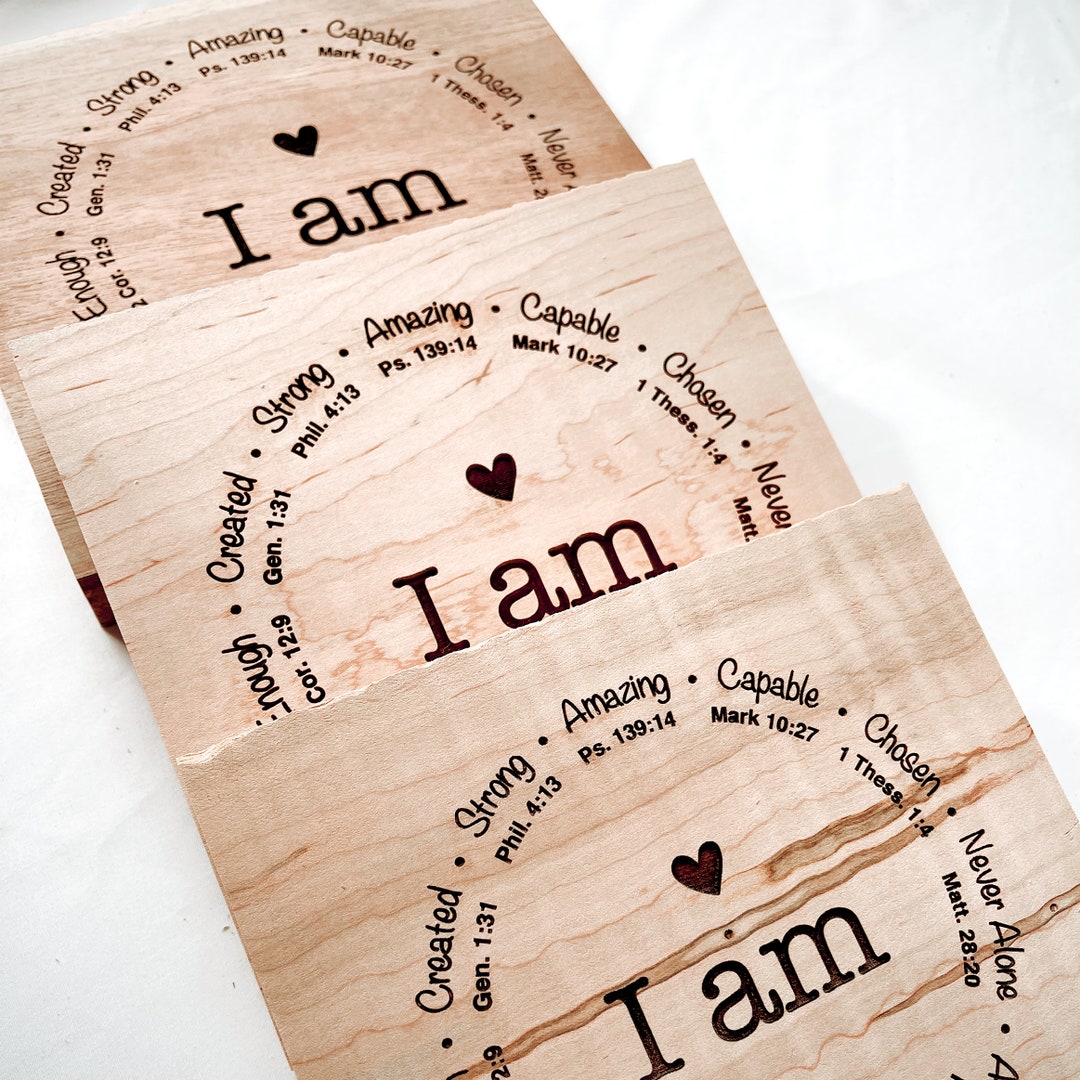 I Am Christian Scripture Wood Sign Inspirational Motivational Bible ...