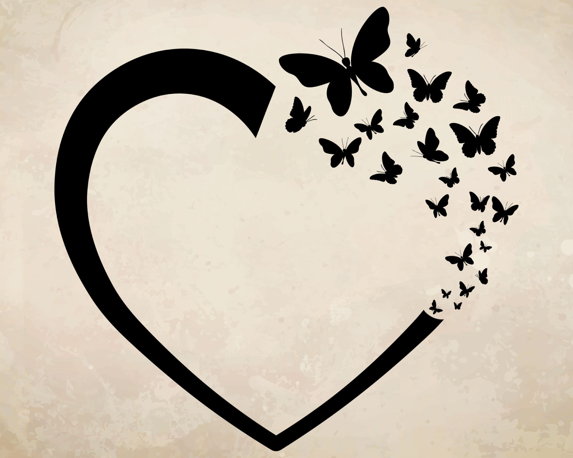 Corazón de mariposa Svg Corazón Svg Descarga digital - Etsy España