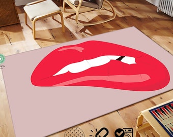 Red Lip Rug - Etsy