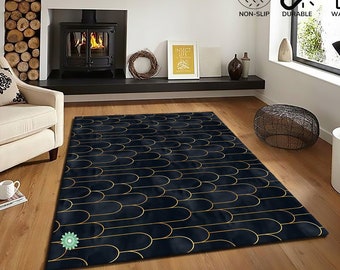 Gold Abstract Rug - Etsy