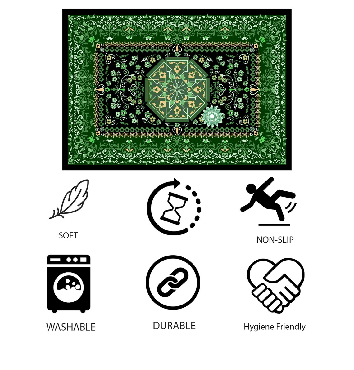 Green Floral Motif Oriental Persian Rugfloral Pattern Modern - Etsy