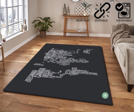 World Map Rugmaps Carpetcool World Map Carpet popular Map | Etsy