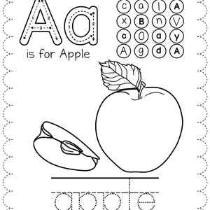 Back to School Alphabet Worksheets. Color the Picture. Look For, Trace ...