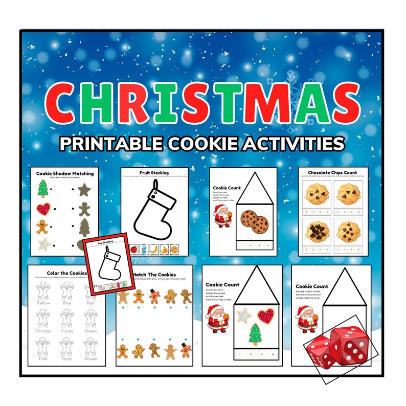 Christmas Cookies Coloring Pages for Your Little Reindeer - Etsy