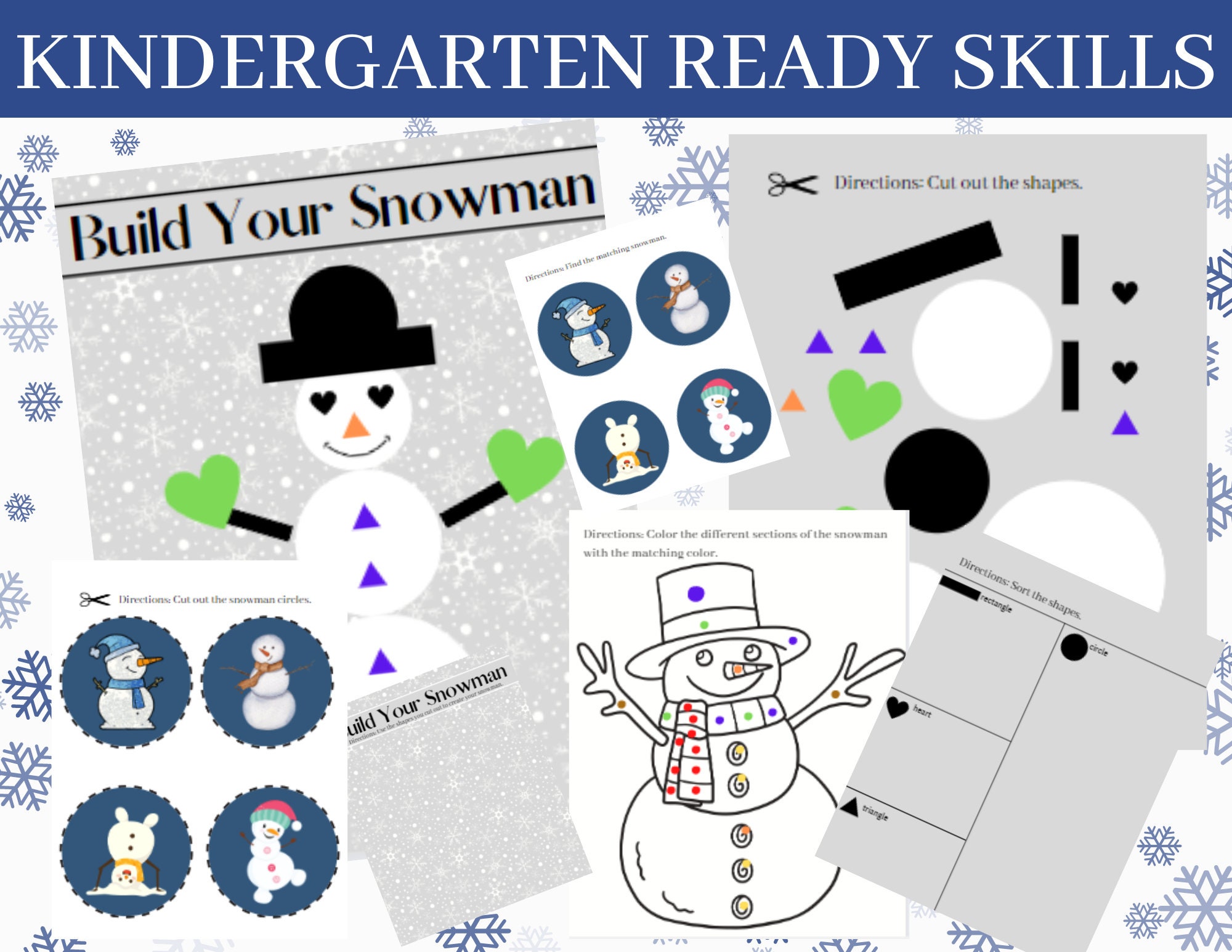 Winter Activities for Toddlers. Build Your Own Frosty the Snowman. - Etsy