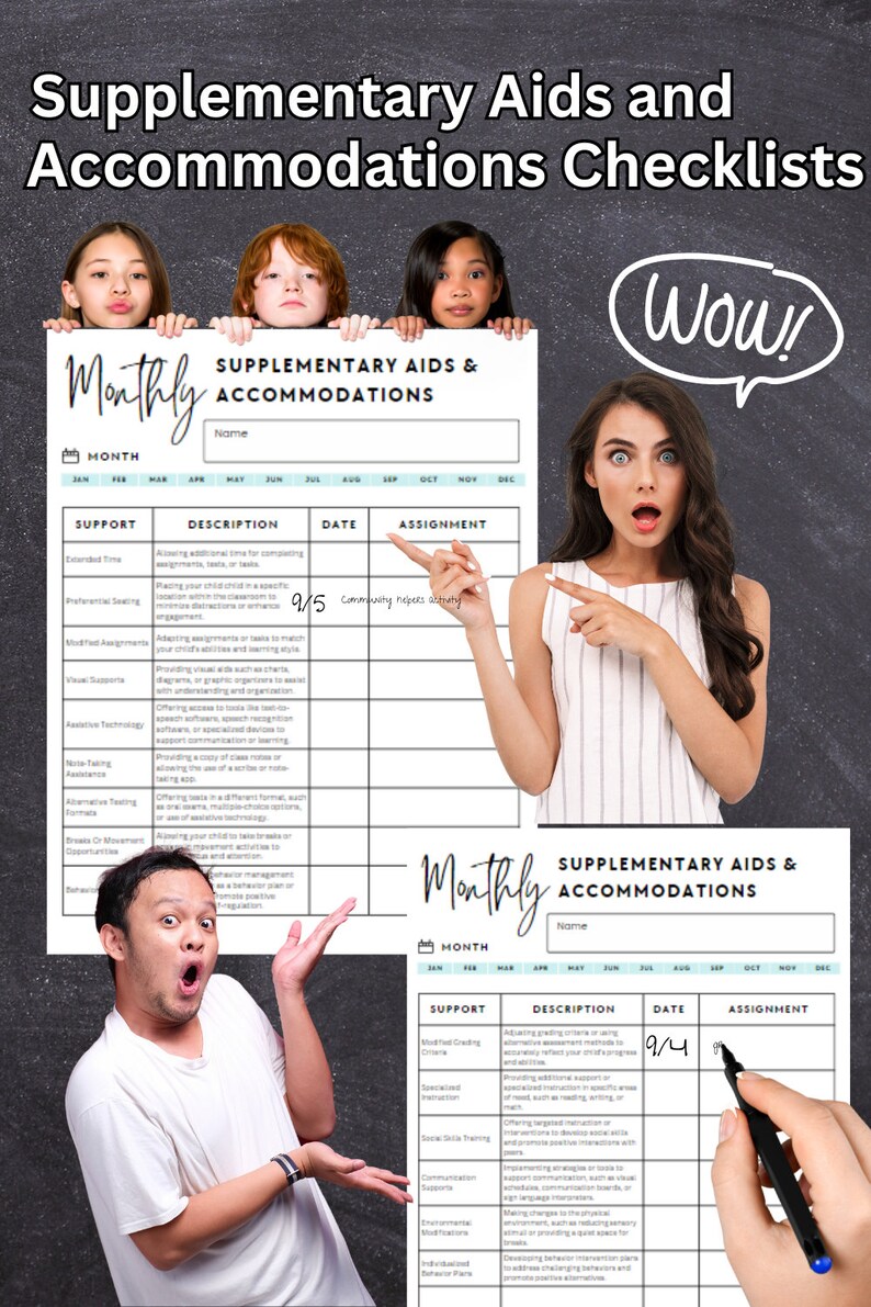 IEP and 504 Plan. Accommodations and Supplementary Aids Checklist. IEP ...