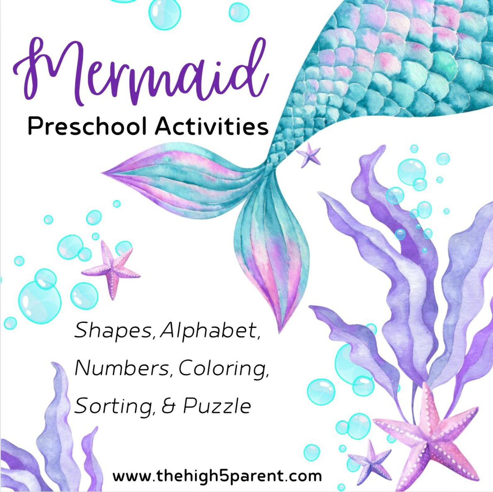 Mermaid Theme Worksheets and Activities for Toddlers and Preschoolers ...